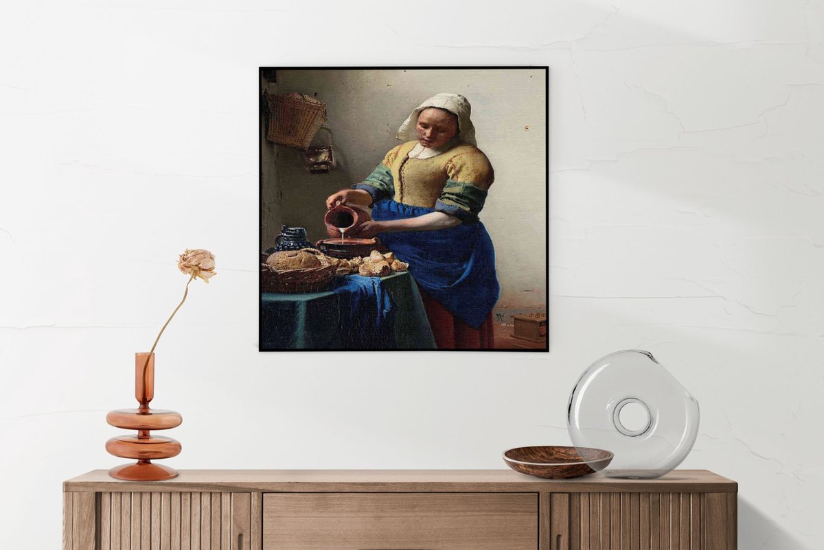 Tableau Acoustique Johannes Vermeer Het Melkmeisje 1660 Square Pro L (80X80) - Panneau... | bol.com
