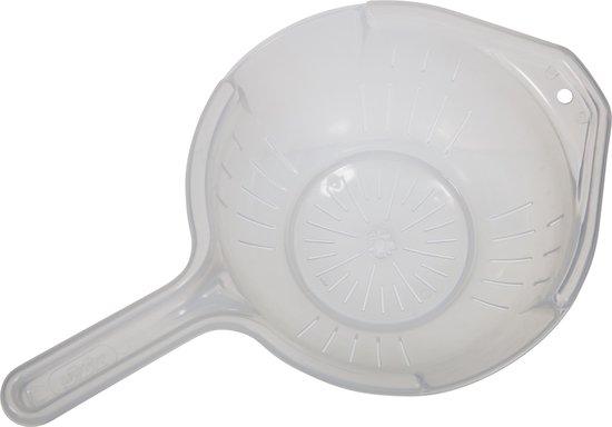Whitefurze Vergiet/zeef met handvat - kunststof - transparant - 24 x 38 ...