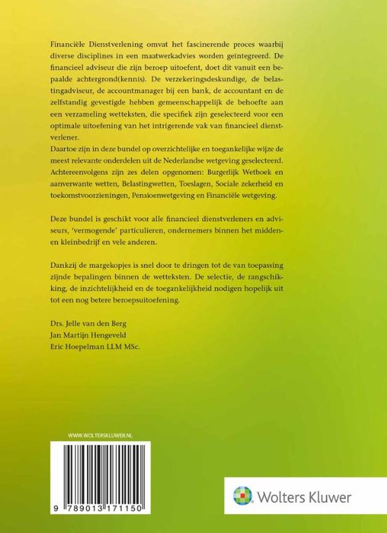 Wetteksten Financiële Dienstverlening 2023 | 9789013171150 | Jelle van den Berg | Boeken | bol