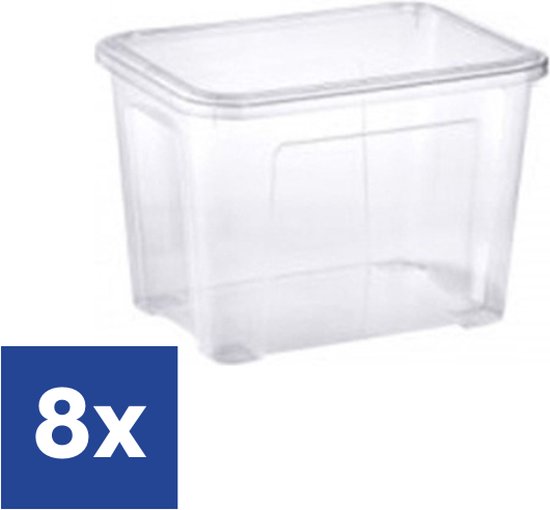 Opbergbox met Deksel Transparant - 18 l - 8 Stuks | bol