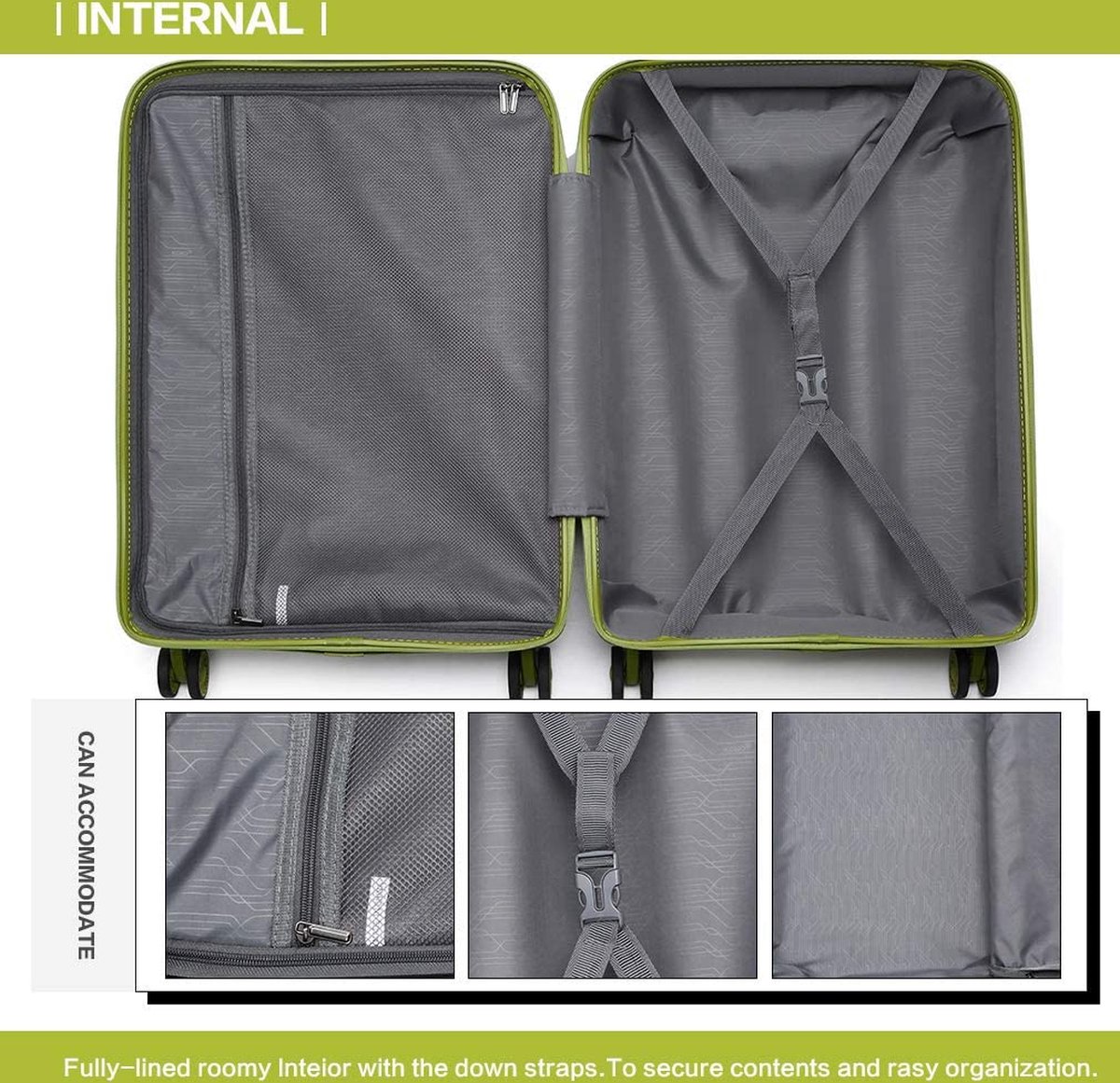 Set de valise Trolley, Bagage à main /léger 4 rouleaux bagage à main ...