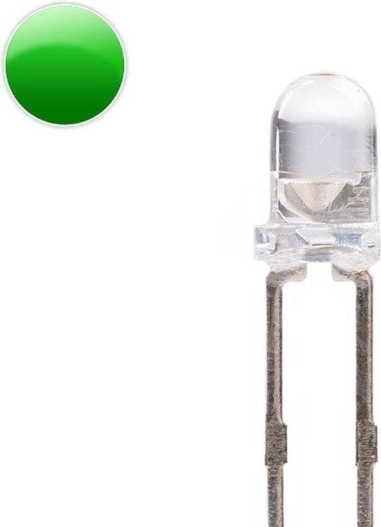 Ledlamp 3mm Super Helder 2000mcd - Groen - 3 stuks | bol