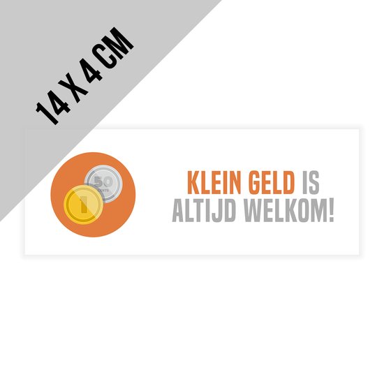 Stickers | Pictogram | "Klein geld is altijd welkom" | Kassa | Betalen ...