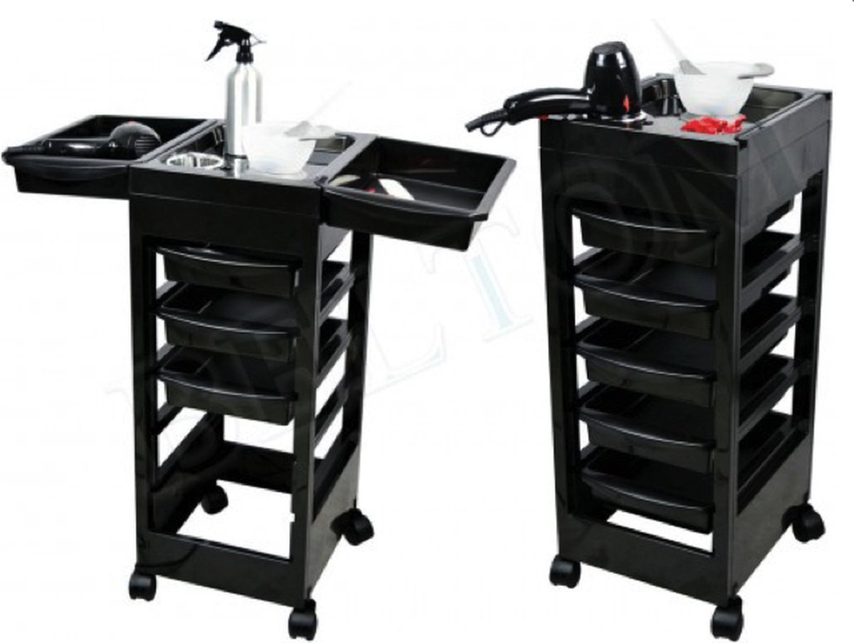 Kapperswerkwagen - Meubilair kapsalon - Kappers trolley - zwart | bol