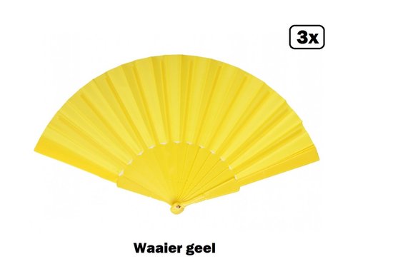 3x Waaier geel - Carnaval optocht thema feest festival decoratie fun ...