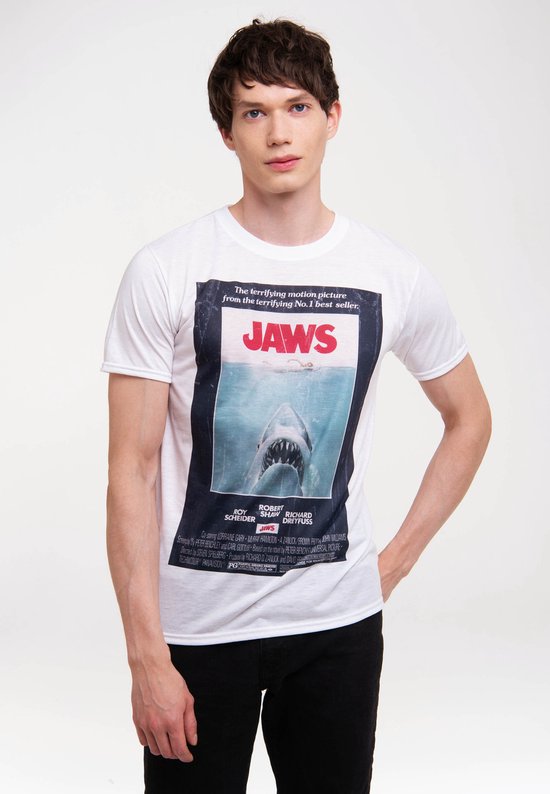 Jaws Heren Tshirt -L- Vintage Original Poster Wit | bol.com