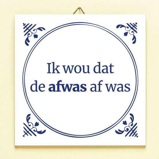 Ditverzinjeniet Tegeltje Afwas | bol.com