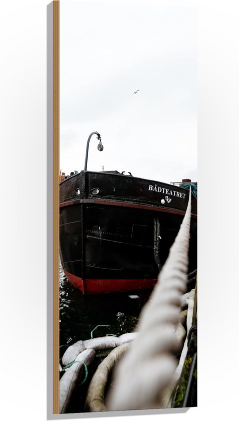 WallClassics - Hout - Aangelegde zwarte Boot - 40x120 cm - 9 mm dik ...