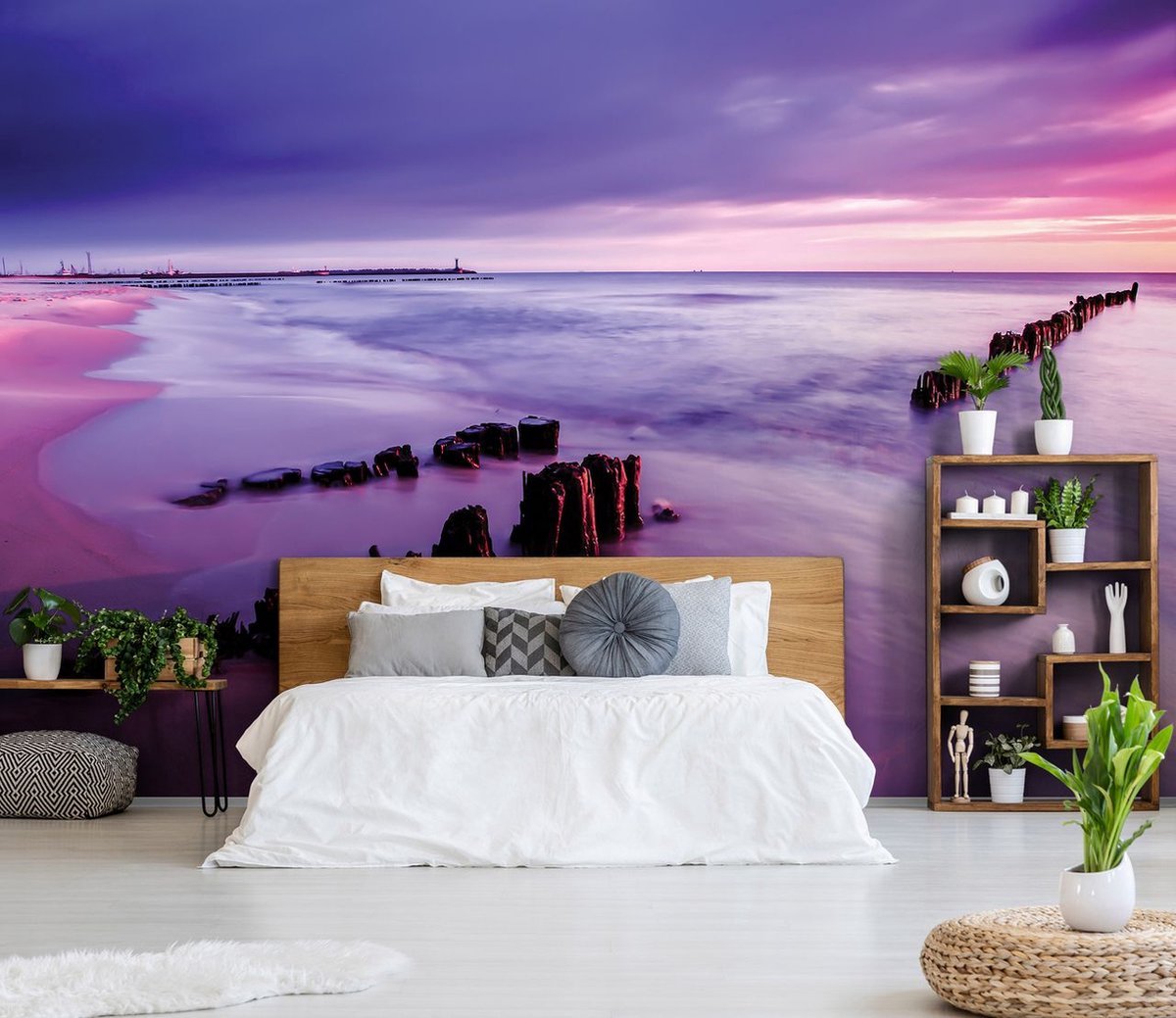 Fotobehang - Vlies Behang - Zee in de Avond - Oceaan - Strand - 254 x ...