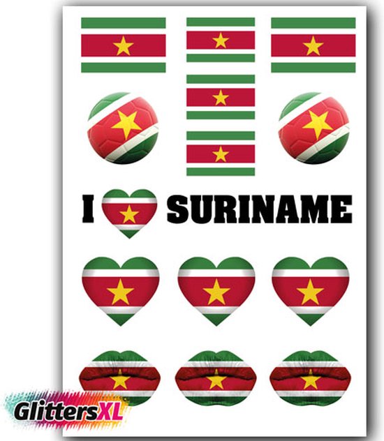 GlittersXL - Tijdelijke Tattoo Suriname (A5 formaat) [Temporary Tattoo ...