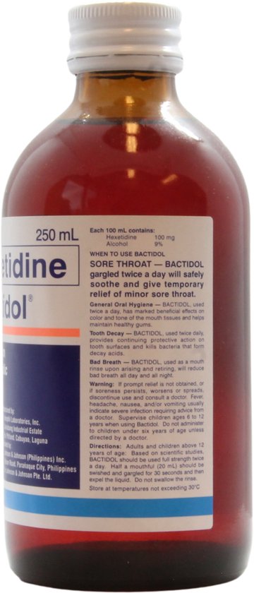 Hexetidine Bactidol antibacterieel mondwater, 250 ml | bol