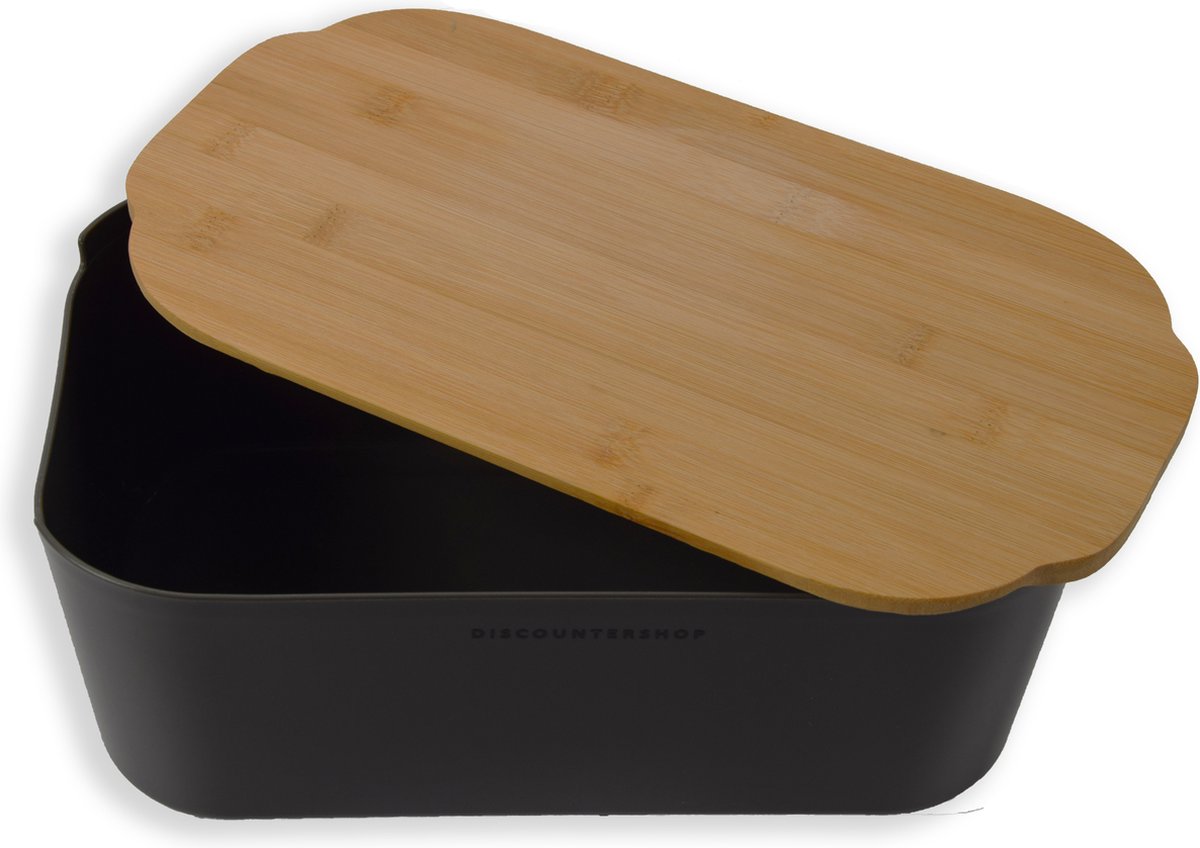 Broodtrommel met bamboedeksel - brooddoos - vershouddoos - Grijs | bol.com