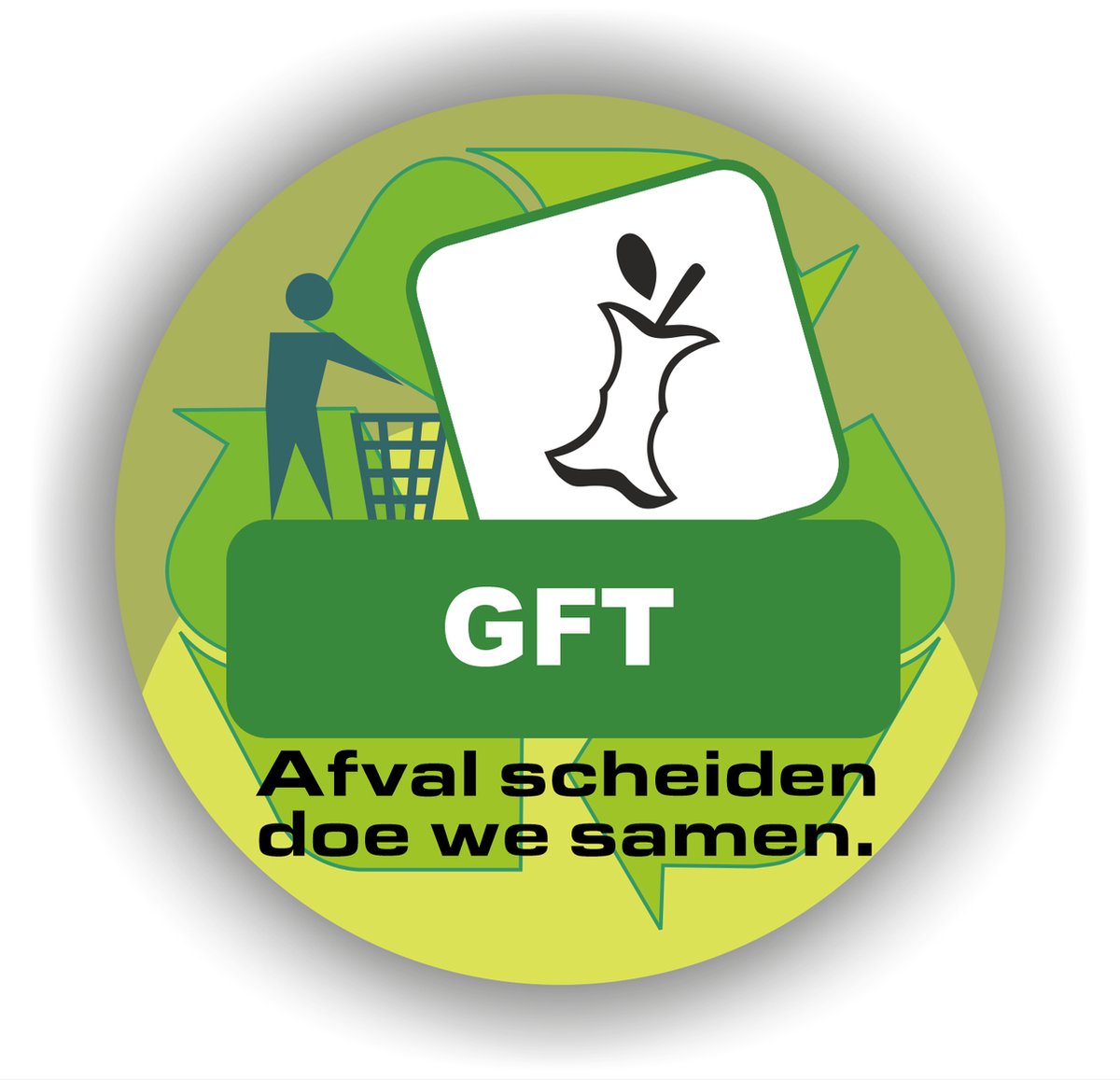GFT symbool . groente-, fruit-, tuinafval sticker 20cm. groot | bol.com
