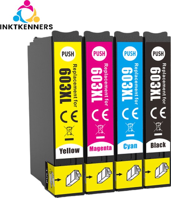 Epson 603 - Multipack van 4 stuks - Met Chip - Epson 603XL - Voor ...
