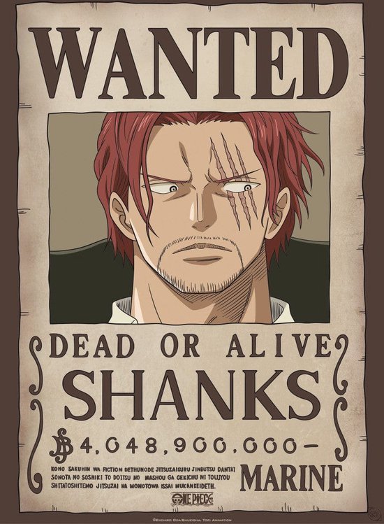 GBEye One Piece Wanted Shanks Poster - 38x52cm | bol.com