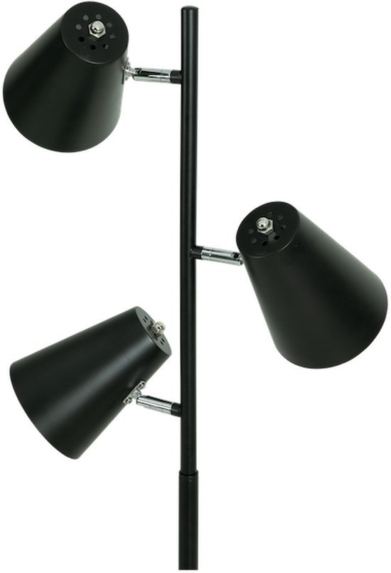 Retro - Moderne Staande Vloerlamp - 1 lichts - H 2100 mm - Zwart ...