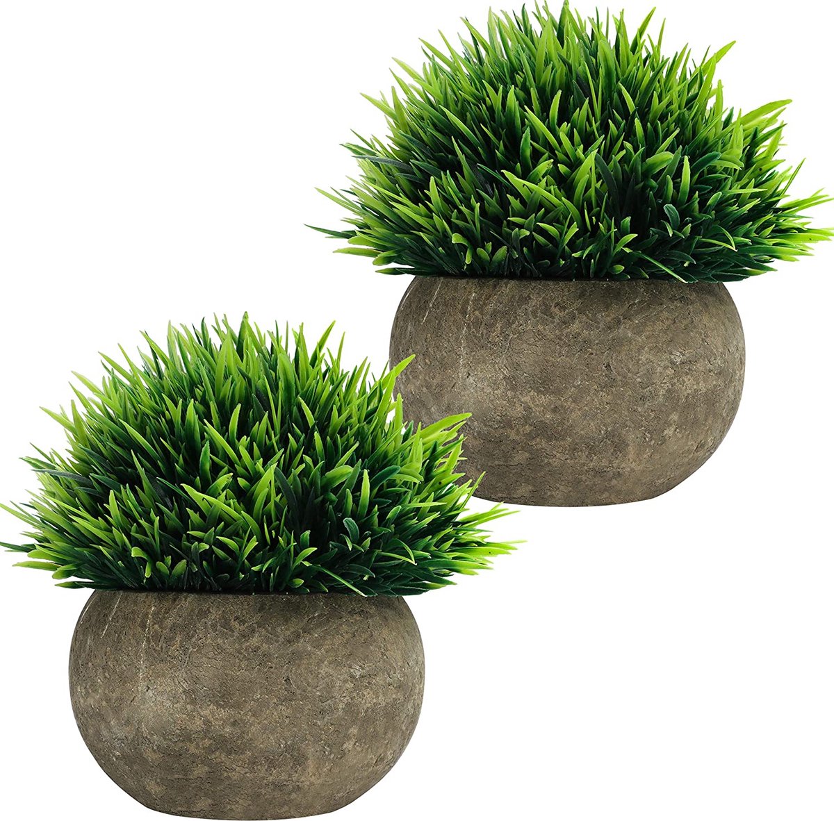 Belle Vous Mini Artificiële Pot Planten (2 Pak) – Nep Groene Gras ...