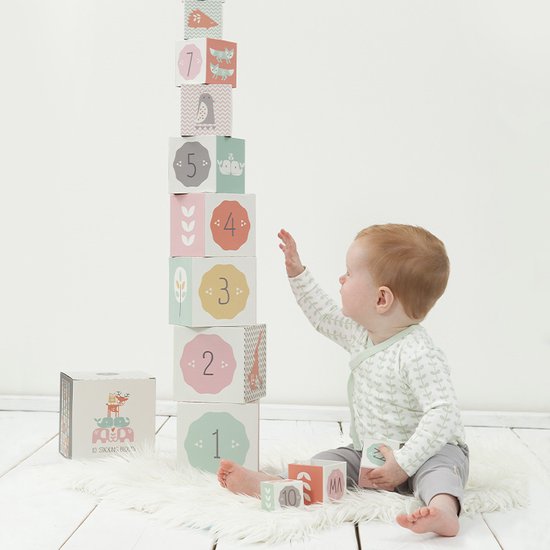 10 stuks blokken - Blokkendoos Roze Maat: 15x15x15 cm | bol