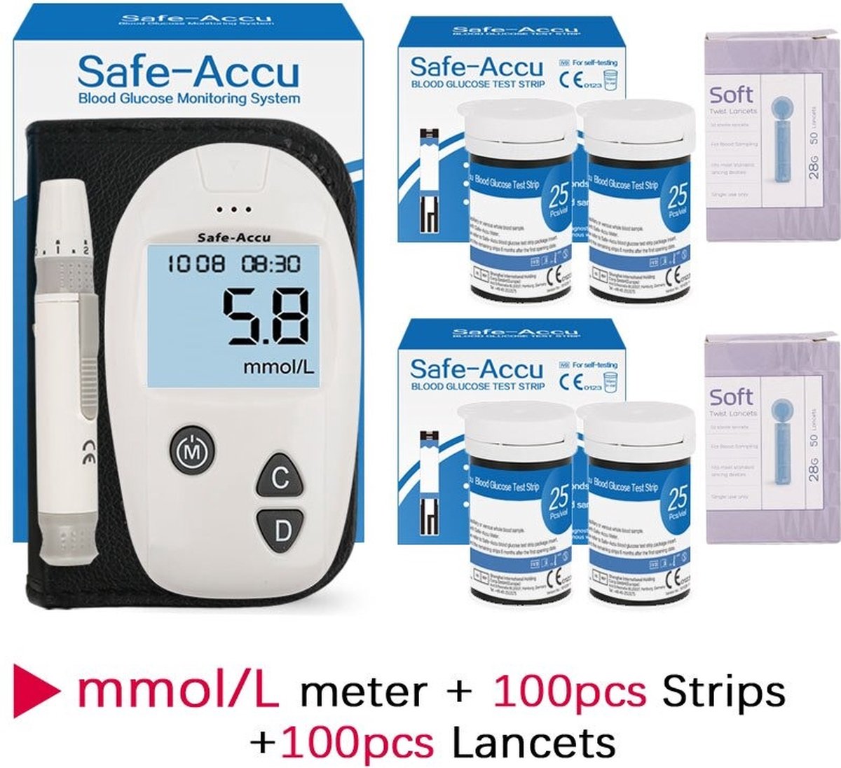 Glucosemeter Startpakket - Bloedsuikermeter - Glucose Meter - Diabetes ...