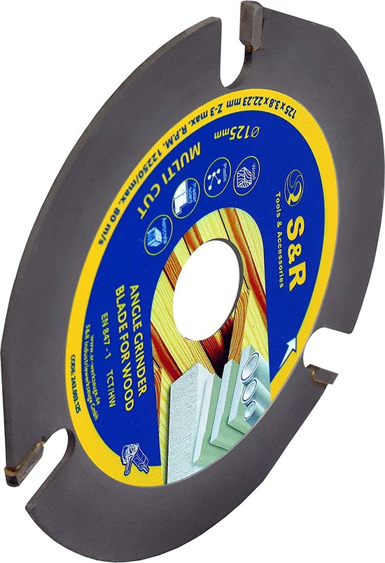 S&R Hardmetalen slijpschijf 125 mm x 3,8 mm x zaagblad voor haakse ...