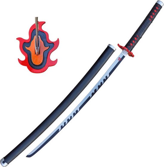 Demon Slayer - Tanjiro Kamado black Nichirin Katana V2 - Fire Breath ...
