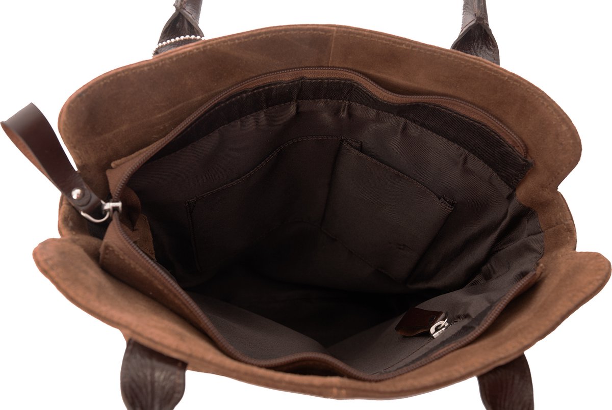 Handtas/laptoptas curvy donkerbruin leer Limited Edition! | bol.com