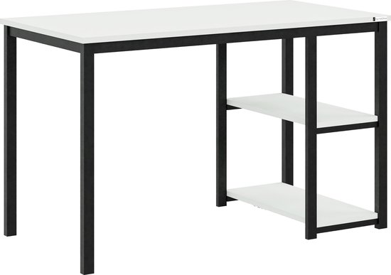 FurniChic-Computertafel -PC Tafel -Bureautafel met 2 Legplanken-E1 ...