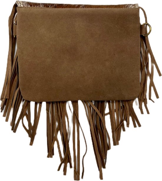 Suede dames tas met koeienhuid - boho tas - koeienhuid tas - ibiza tas ...