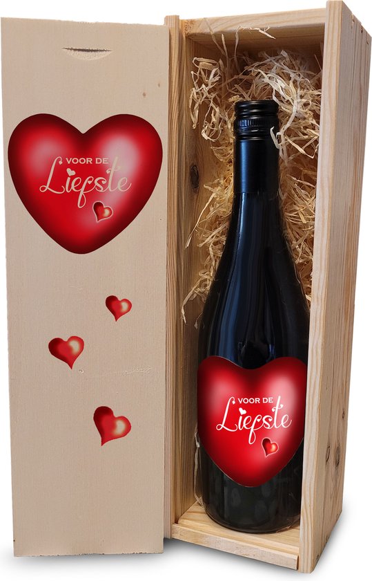 Liefde en Valentijn Cadeau - Bedrukte Bier of Wijnkist met Etiket Voor de Liefste - 1... | bol.com