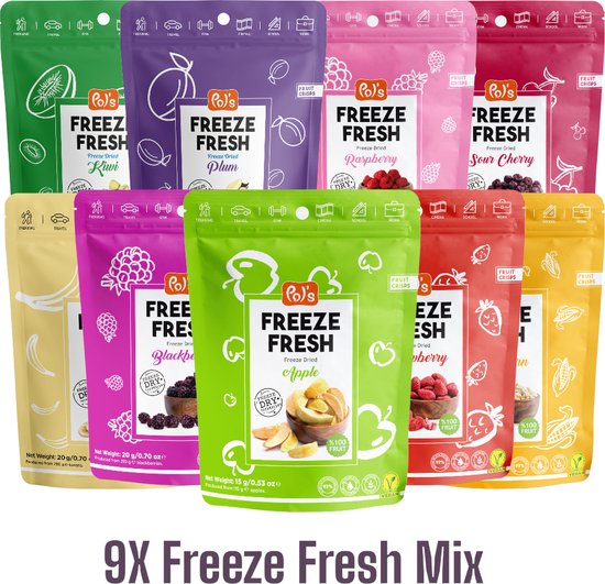 9X Freeze Fresh Gevriesdroogd Fruit Mix Pakket | bol.com