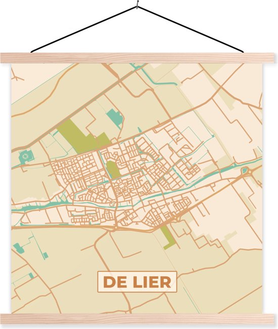 Posterhanger incl. Poster - Schoolplaat - De Lier - Stadskaart - Kaart ...