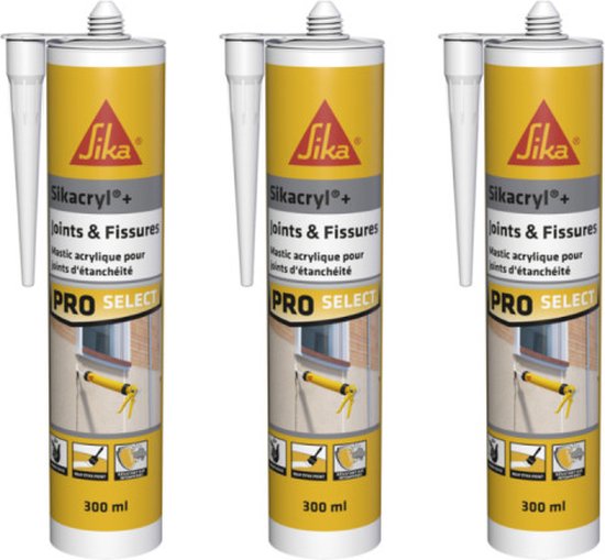 Set van 3 SIKA Sikacryl Plus acrylaatkitten - Eik - 300ml | bol
