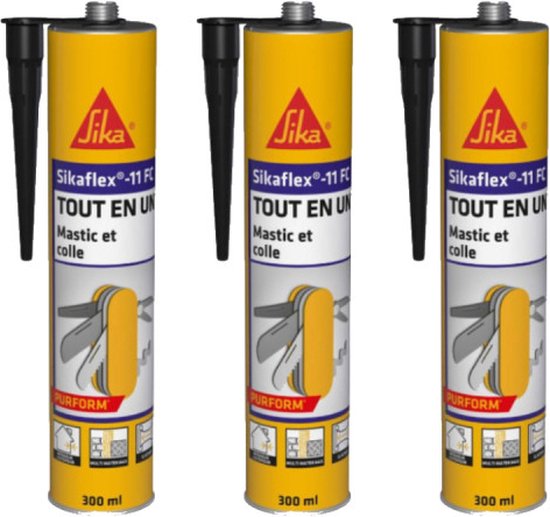 Set van 3 SIKA Sikaflex 11 FC Purform multi-purpose kit - Zwart - 300ml ...