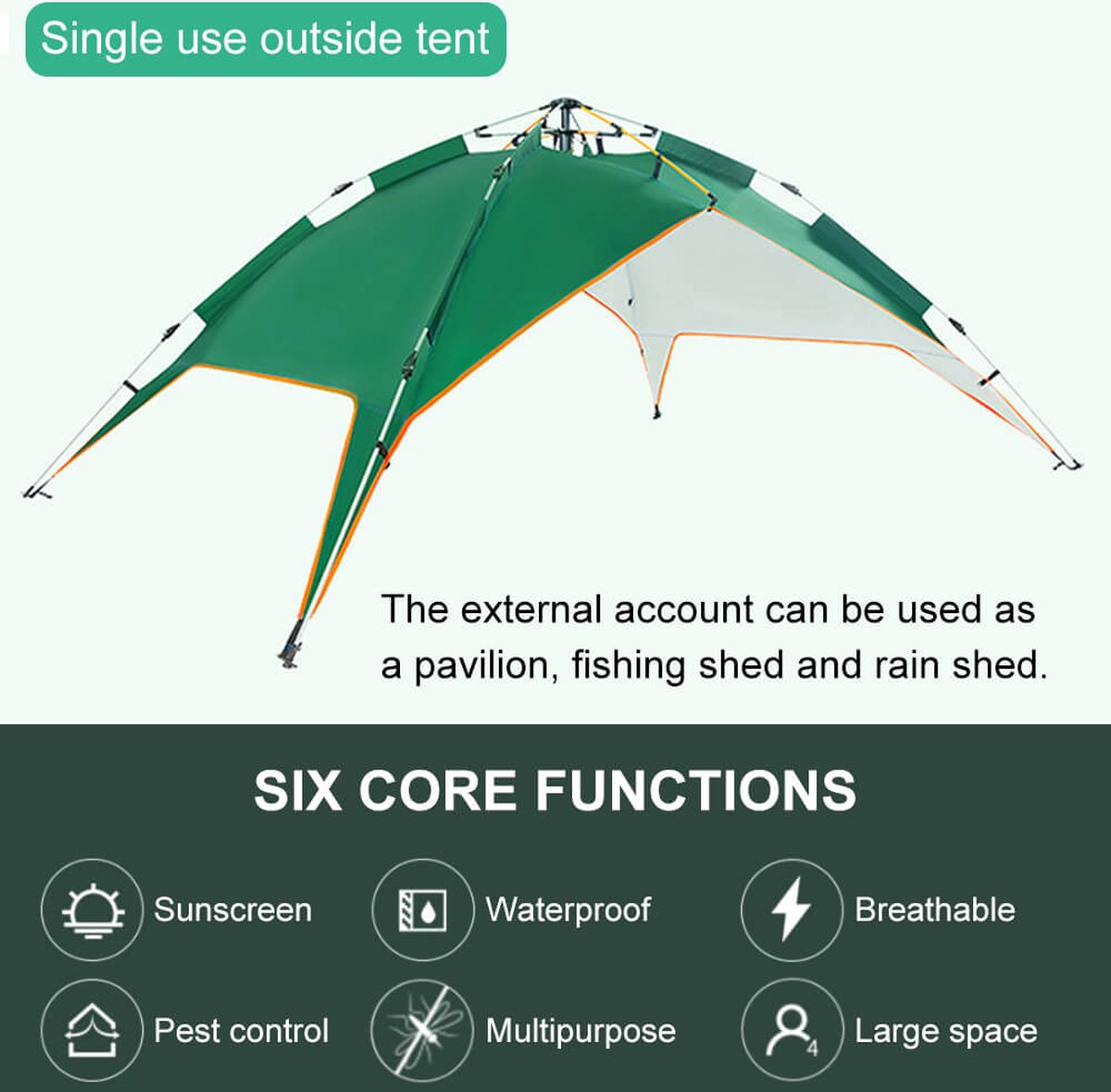 Fish Life Waterdichte Tent - Lichtgewicht Tent - Tent voor 2-3 personen ...