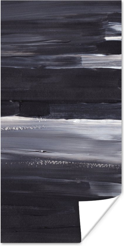 Poster Verf - Abstract - Zwart - 60x120 cm | bol