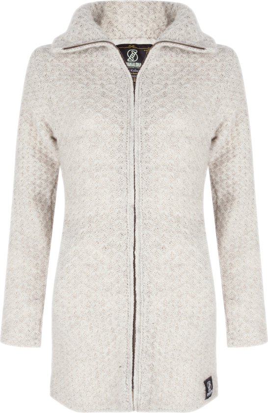 SHAKALOHA Gebreid Wollen Dames Vest van Schapenwol met Polyester Fleece ...