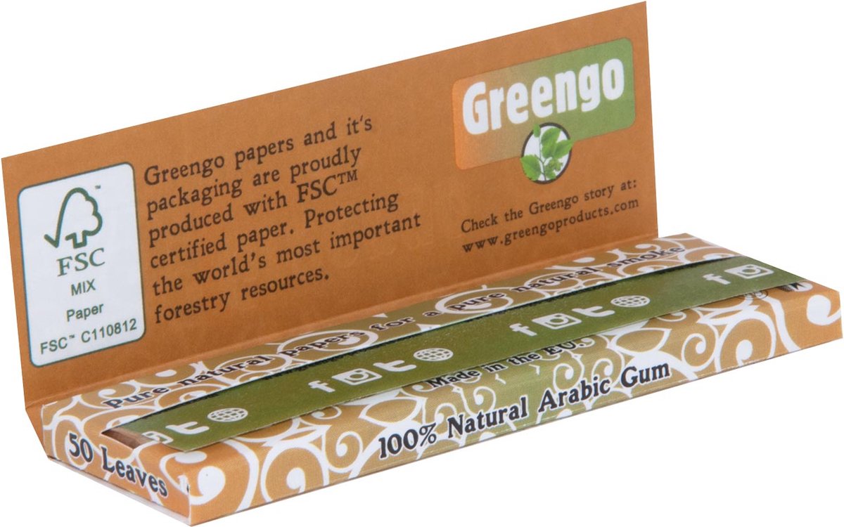 Greengo - Greengo 1 1/4 Small Rolling Papers. - Vloei- Doos 50 stuks | bol.com