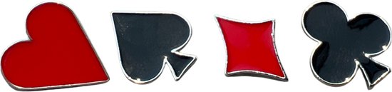 Speelkaarten Emaille Pin Set Schoppen Ruiten Harten En Klaveren 1.8 cm ...
