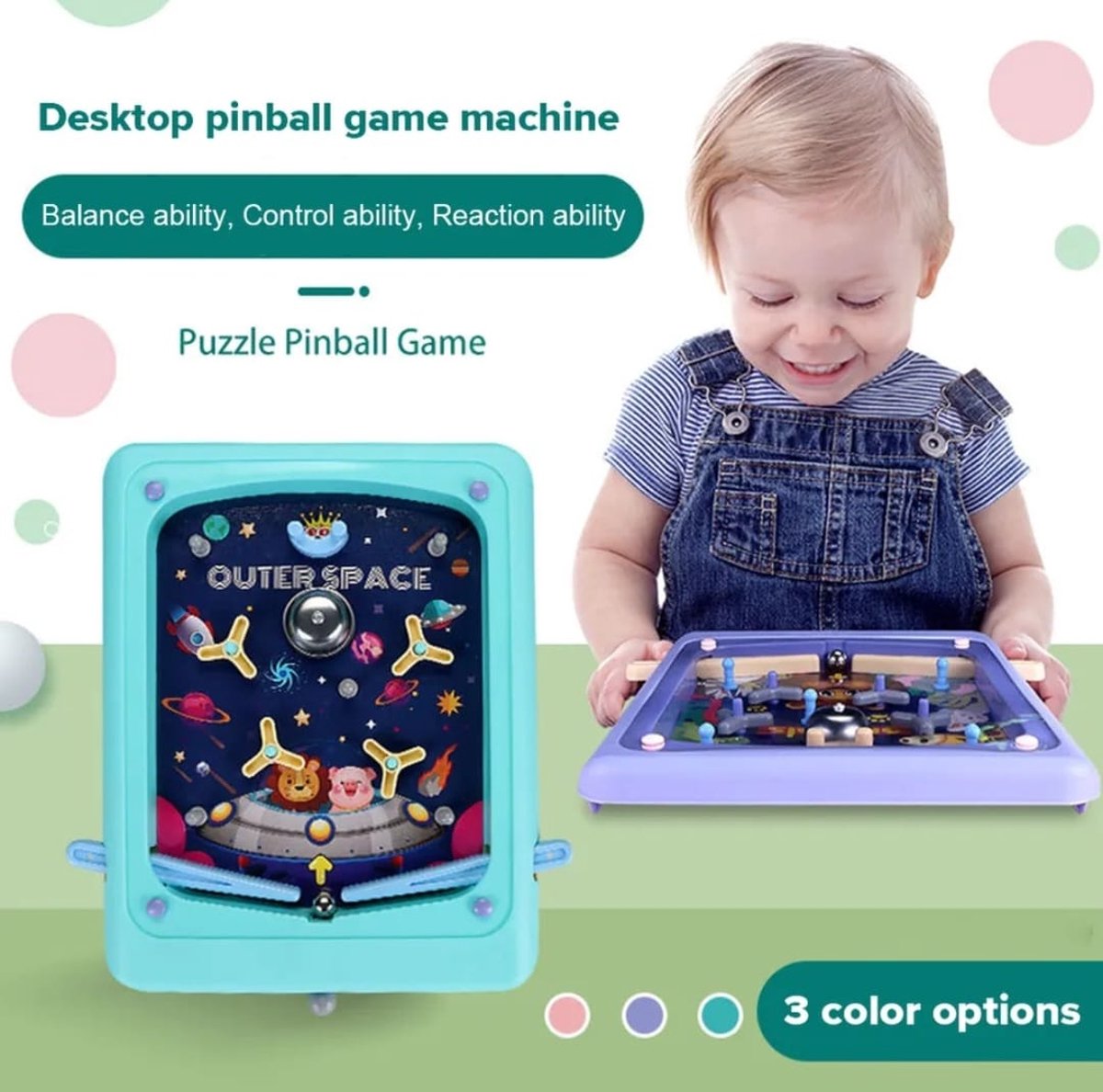 Junior Arcade Pinball Flipperkast Interactief Educatief Speelgoed ...