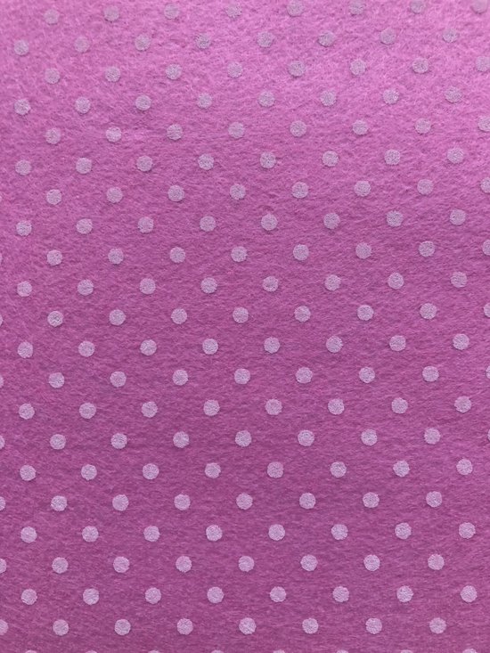Felt dots 30x40cm x1mm, Baby Pink/White | bol
