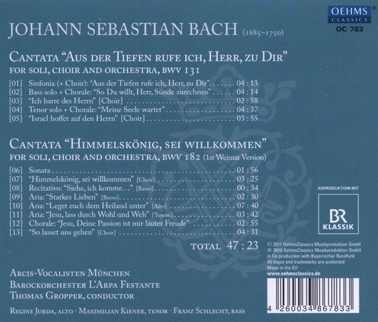 Arcis-Vocalisten München, L'Arpa Festante, Thomas Gropper - J.S. Bach ...