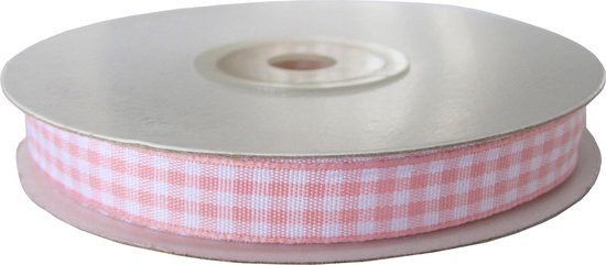 Geruit Lint 10mm (1cm) | Lint met Ruitjes | Gingham Plaid | Licht Roze ...