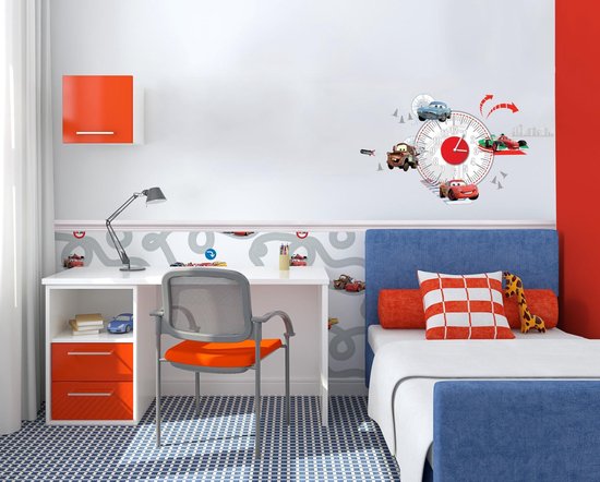 Disney Cars - Sticker Klok - Rood - 25x70 cm | bol.com