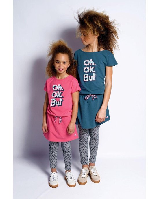 Like Flo Girls jersey dress artwork vrouwen - petrol - 152 | bol.com