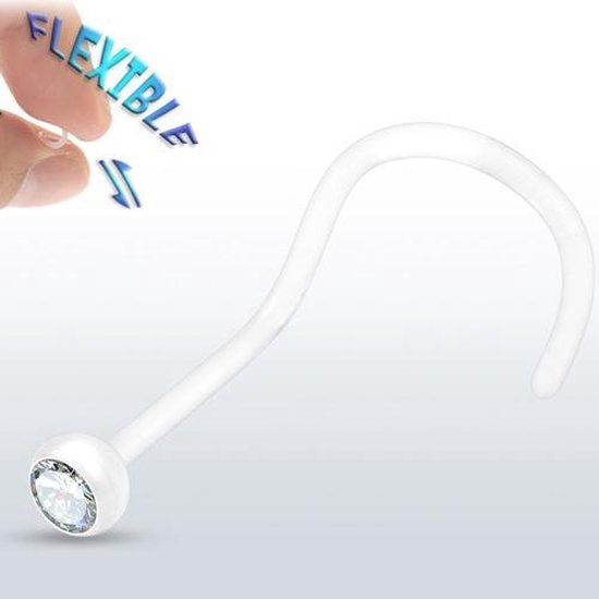 Neuspiercing steentje flexibel ©LMPiercings | bol.com