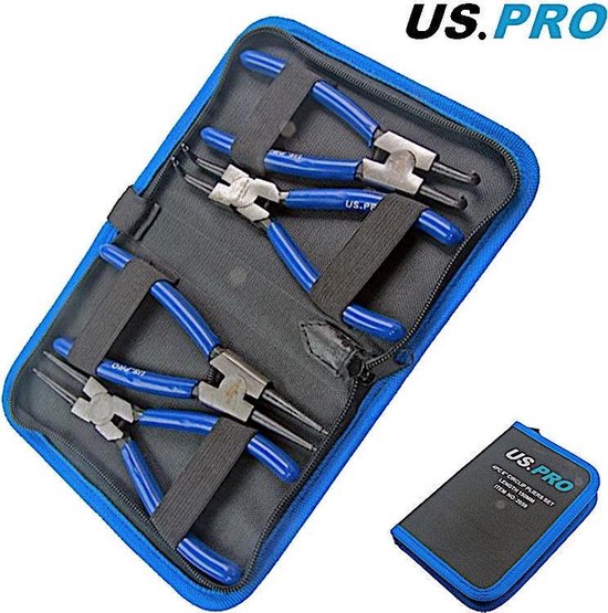 Borgringtang / Borgveertangenset met 4 seegerringtangen van 150 mm lang ...