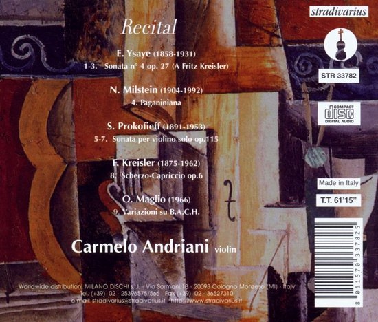 Andriani Plays Ysaye-Milstein-Prokofiev-Kreisler, various artists | CD ...