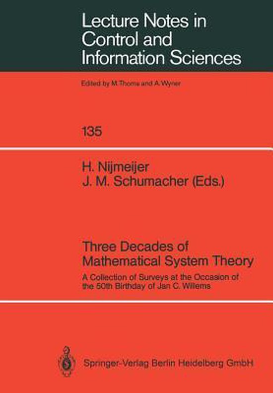Three Decades of Mathematical System Theory | 9783540516057 | Boeken | bol