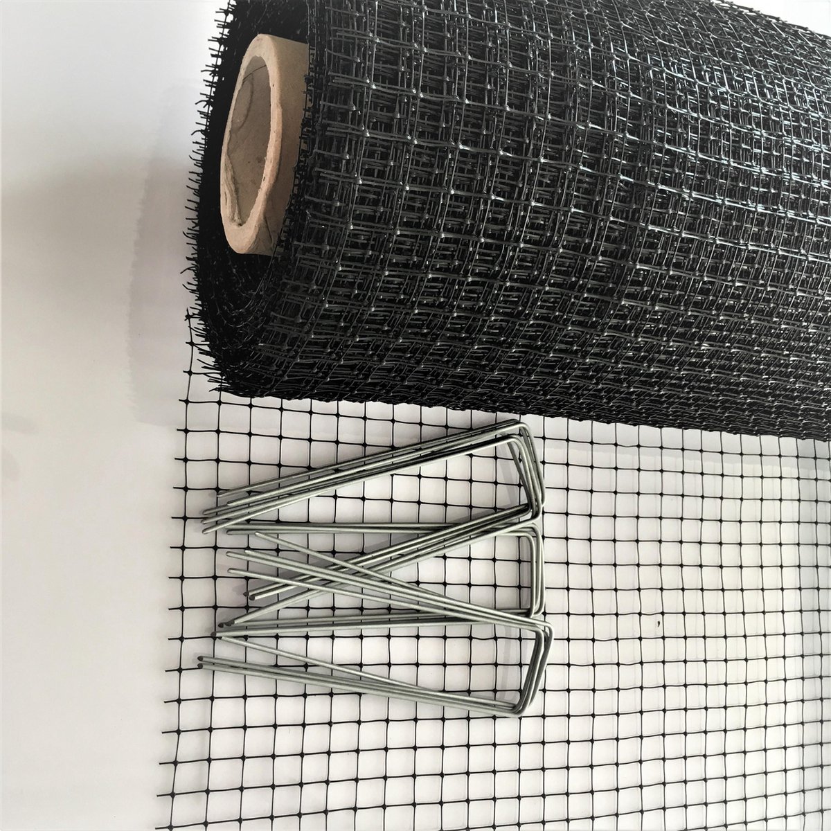 200 M² mollengaas 60 g/m² (2x100M) + 100 gronddoekpennen - mollennetten ...