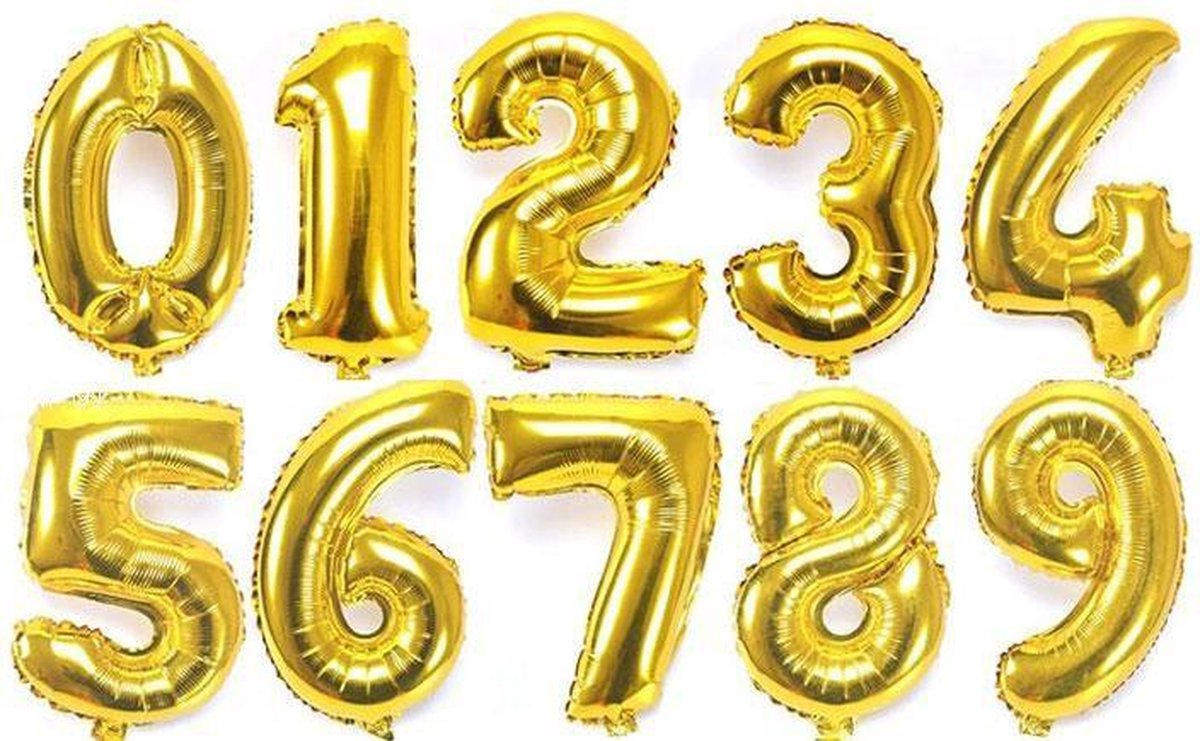 XL nummer 3 folie cijfer ballon goud 100cm / 40inch | nummerballon ...